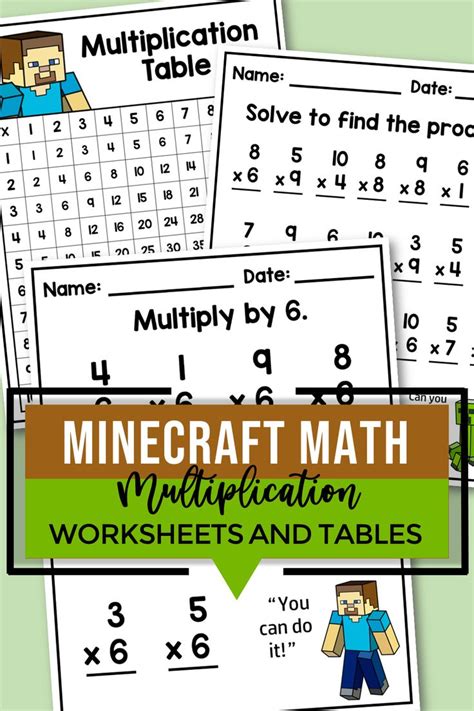 Minecraft Math Worksheets