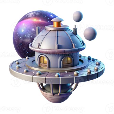 Serene Modern A Solitary Futuristic Space Station Orbiting A Distant Planet Starlight Sci Fi