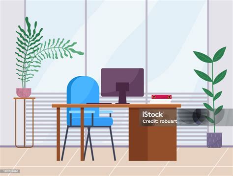 현대적인 직장 플랫 디자인 아늑한 객실 인테리어에 책이 쌓인 사무실 의자 및 사무실 책상 가정의 방에 대한 스톡 벡터 아트 및 기타 이미지 가정의 방 교육 노트북