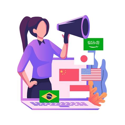 Premium Vector Language Translation Flat Style Illustration Design