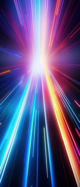 Rutas De Luz Dinámicas Y Coloridas En Un Túnel Oscuro Con Patrones De