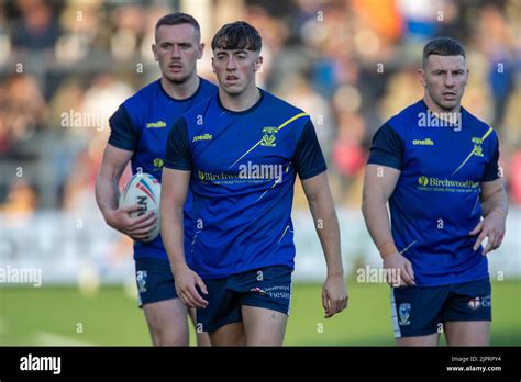 Matty Ashton 5 Of Warrington Wolves During The Pre Match Warm Up Stock