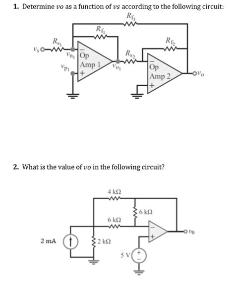 Solved Determine Vo As A Function Of Vs According To The Chegg