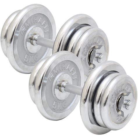 Mirafit Chrome Cast Iron Dumbbell Weight Set Gymfitness Dumbellsfree