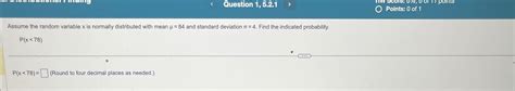 Solved Question 1 521points 0 ﻿of 1assume The Random