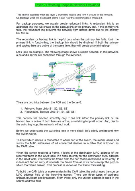 Layer 2 Switching Loops In Network Explained Pdf