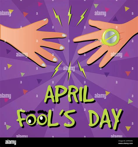 April Fools Day Prank Poster Vector Illustration Stock Vector Image