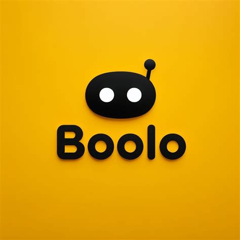 Playful Minimalist Boolo Logo Design On Golden Yellow Background Logo Playground