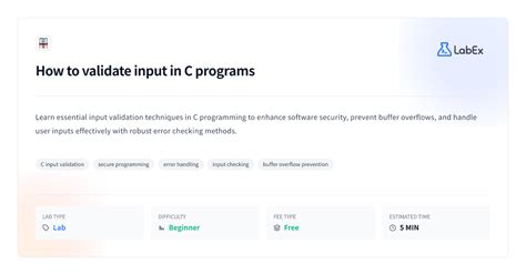 How To Validate Input In C Programs Labex