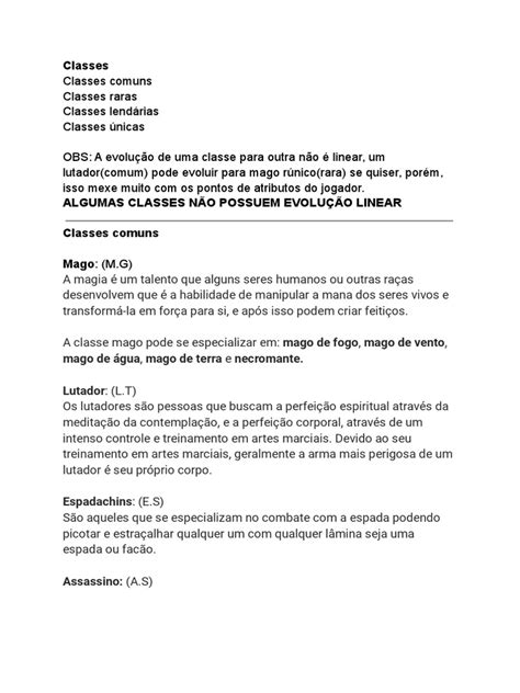 Classes Rpg Pdf Espada Esgrima