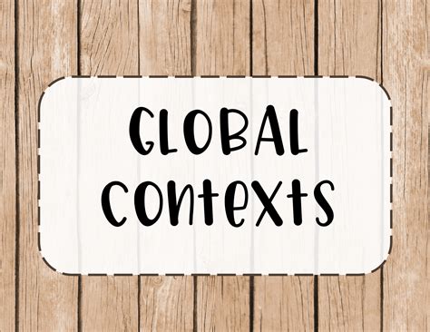 Global Contexts Posters For The Ib Myp Classroom Classroom Word Wall International