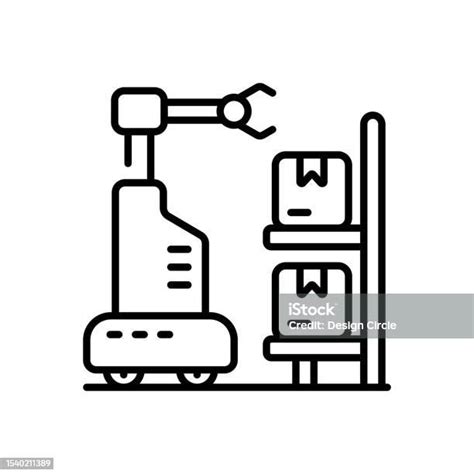 로봇 창고 개요 아이콘 디자인 그림입니다 흰색 배경에 스마트 산업 기호 Eps 10 파일 0명에 대한 스톡 벡터 아트 및 기타 이미지 0명 공급망 공장 산업 건물