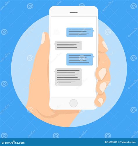 Smart Phone Chatting Sms Template Bubbles Place Your Own Text To The Message Clouds Stock