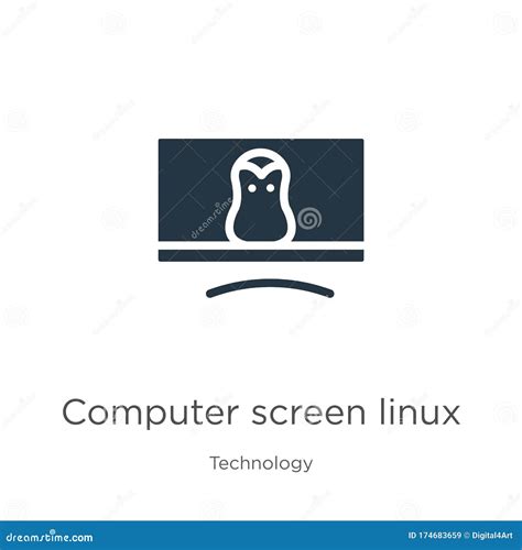 Computer Screen Linux Icon Vector Trendy Flat Computer Screen Linux Icon From Technology