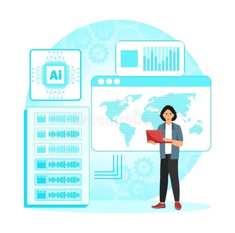 Ai Powered Predictive Modeling Concept Businessman Doing Research And Development Stock Vector