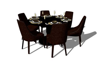 Round Table And Chairs 3d Model