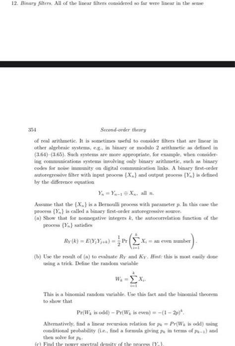 Solved 12 Binary Filters All Of The Linear Filters