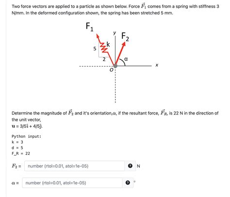 Solved Two Force Vectors Are Applied To A Particle As Shown