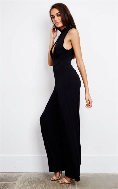 Black Sleeveless Wide Leg Jumpsuit Love Fleabag Silkfred Us