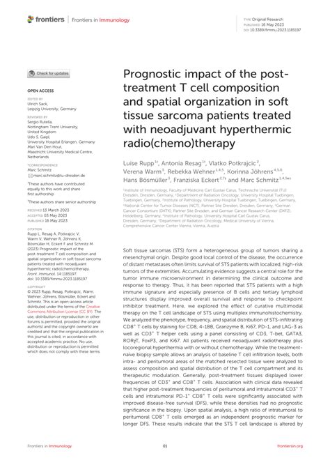 Pdf Prognostic Impact Of The Post Treatment T Cell Composition And