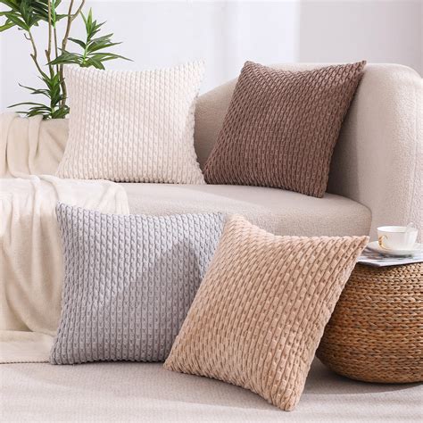 Amazon MIULEE Pack Of 4 Rust Sage Green Corduroy Decorative Throw