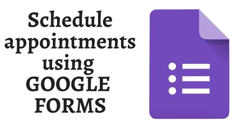 Schedule Appointments On Google Forms Youtube