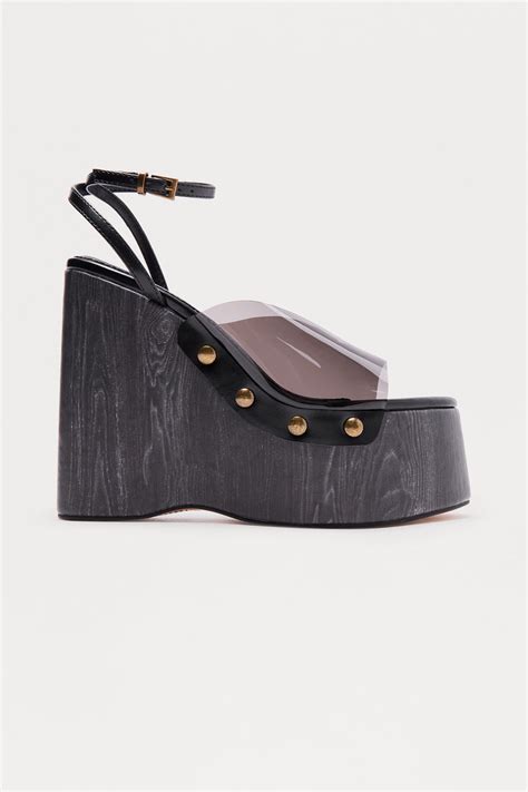 Side Effect Platform Wedges Black Fashion Nova