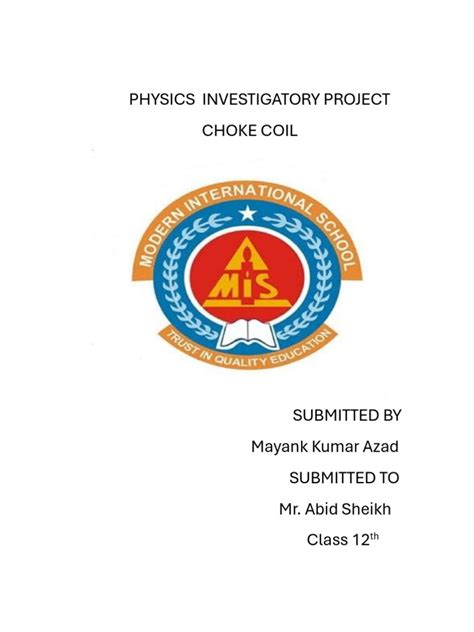 Physics Project Download Free Pdf Inductor Quantity