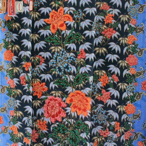 Blue Flowers Pure Cotton Traditional Indonesian Batik Etsy Blue