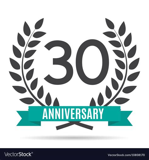 Template Logo 30 Years Anniversary Royalty Free Vector Image
