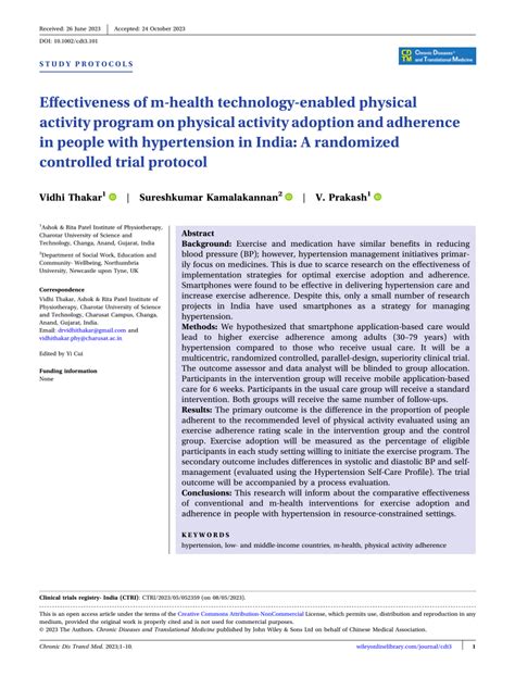 Pdf Effectiveness Of M‐health Technology‐enabled Physical Activity Program On Physical