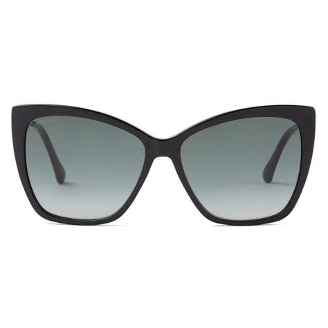 Jimmy Choo Seba Black Round Frame Sunglasses With Crystal