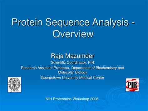 Ppt Protein Sequence Analysis Overview Powerpoint Presentation