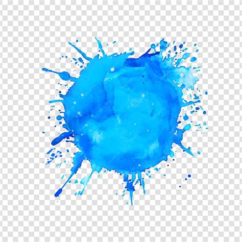 투명 한 배경 에 분리 된 파란색 수채화 스플래시 프리미엄 Ai 생성 Psd