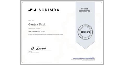 gunjan nath on linkedin completion certificate for learn advanced react