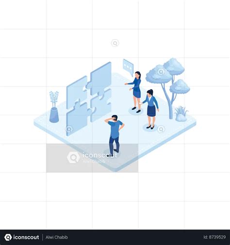 Business People Assembling Jigsaw Puzzle Illustration Free Download