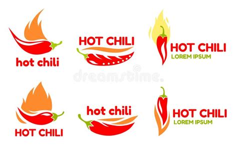 Hot Spicy Logo Chili Pepper Food Mexican Or Indian Sauce In Red Flame
