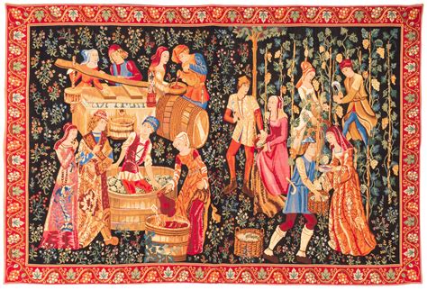 Medieval Wall Hanging Tapestry The Vintage Le Vendange Etsy Hanging