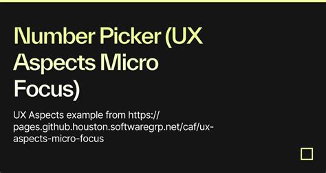 Number Picker Ux Aspects Micro Focus Codesandbox