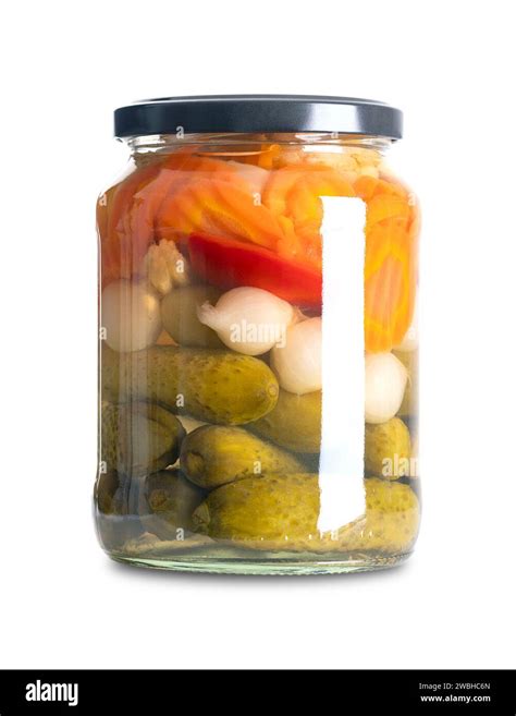 Mixed Vegetables Pickled Grill And Barbecue Mix In A Glass Jar