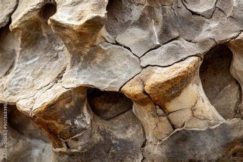 Macro Shot Of A Sauropods Vertebrae Showcasing The Massive Size And