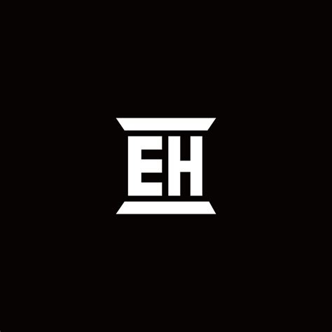 Eh Logo Monogram With Pillar Shape Designs Template 2963391 Vector Art