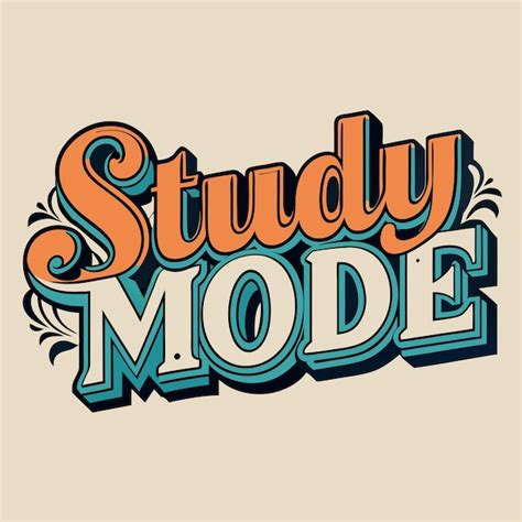 Typography Tshirt Design With Text Study Mode Vector Illustration