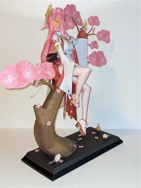 Yae Miko Papercraft Template By Youlinke Rgenshinimpact