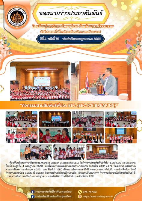 งานประชาสัมพันธ์ 🎉🎉 ห้องเรียนพิเศษภาษาอังกฤษ Enhanced English Classroom Eec จัดกิจกรรมสาน