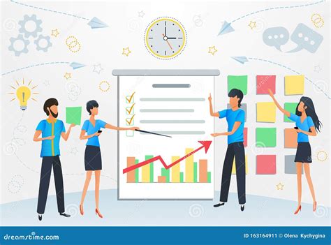 Scrum Task Board Cartoon Vector CartoonDealer Com