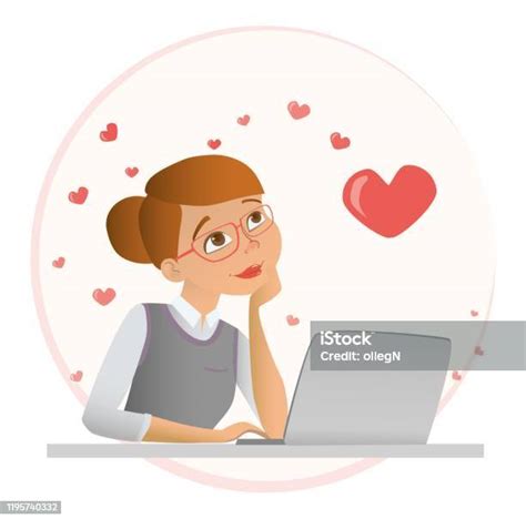 소녀는 발렌타인 데이에 대해 생각합니다 플랫 벡터 그림입니다 2월에 대한 스톡 벡터 아트 및 기타 이미지 2월 공휴일
