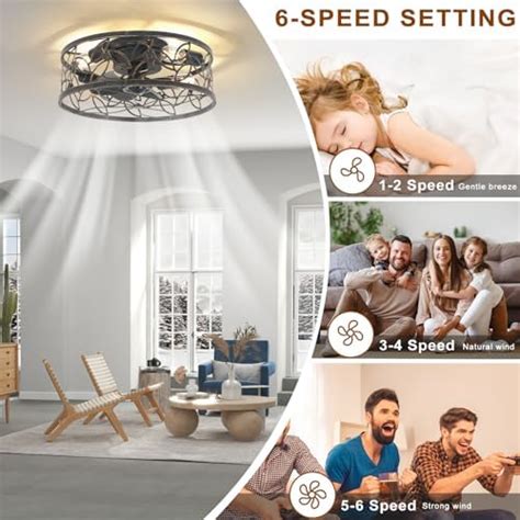 Garwarm Caged Ceiling Fan With Light18in Rustic India Ubuy