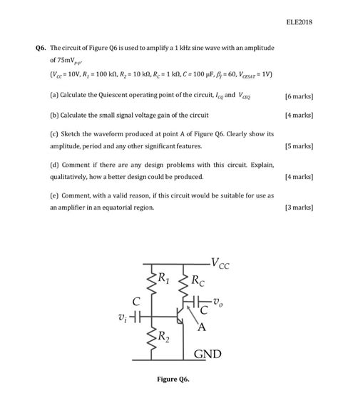 Solved Ele Q The Circuit Of Figure Q Is Used To Chegg