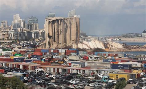 The Northern Part Of The Damaged Beirut Grain Silos Collapses Japan